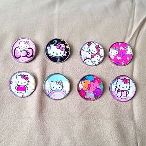 Hello Kitty | Jewelry | 8 Glass Hello Kitty Pins | Poshmark